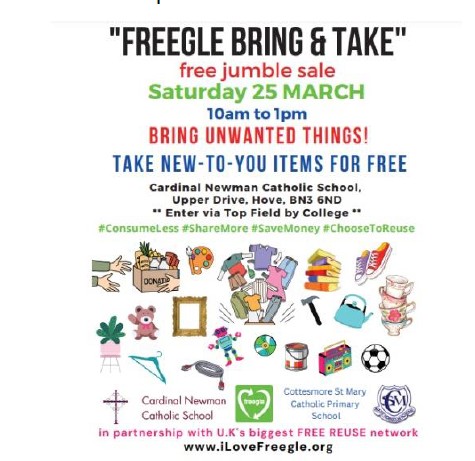 Freegle Event at Cardinal Newman + ‘How to’ Guide